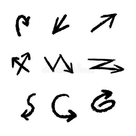 Set Of Different Hand Drawn Vector Arrows Stock Vector Illustration Of Direction Pencil