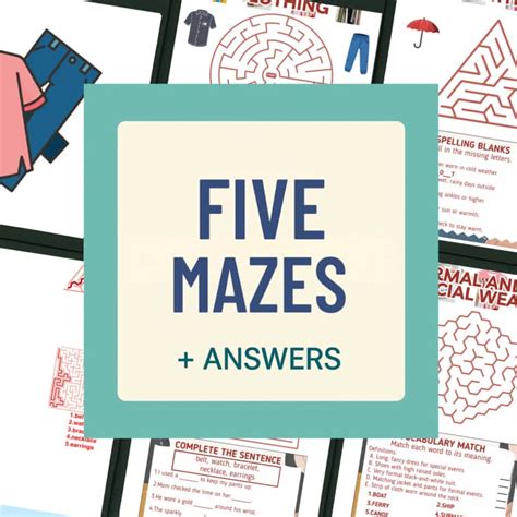Clothes Mazes Formal Weather Accessories Materials 2nd 3rd 4th 5th Grade