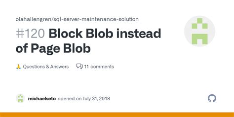 Block Blob Instead Of Page Blob · Discussion 120 · Olahallengrensql Server Maintenance