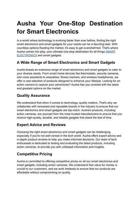 Ppt Ausha Your One Stop Destination For Smart Electronics Powerpoint