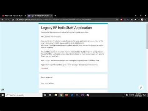 Staff Application Form Fivem