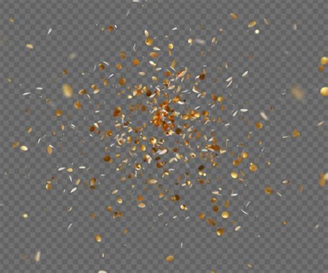 축하 파티 또는 황금 파티 반짝이 색종이를위한 금색 반짝이 색종이 프리미엄 Psd 파일
