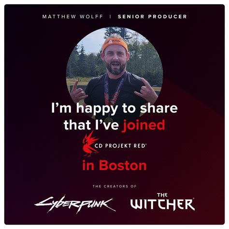 Excited To Announce That As Of 2025 I Have Joined Cd Projekt Red To