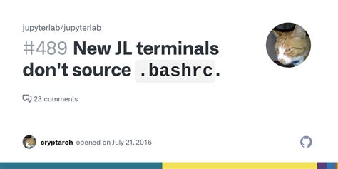 New Jl Terminals Dont Source `bashrc` · Issue 489 · Jupyterlabjupyterlab · Github