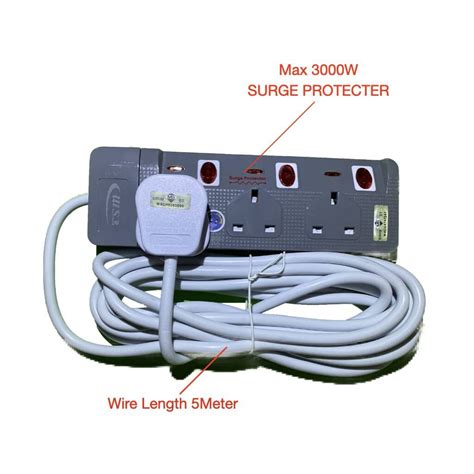 Xh Mall Heavy Duty Extension Cord Trailing Socket Extesion Socket Plug