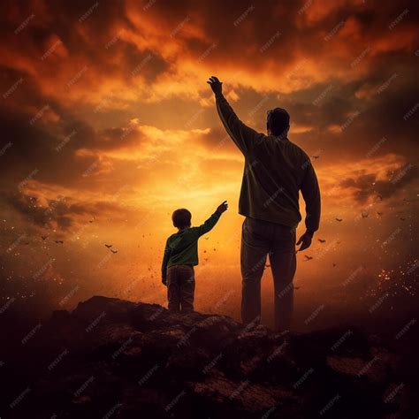 Premium Ai Image A Father And Son Play With A Toy Set Of Cars