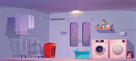 Cartoon Laundry Room Interior Design 21493383 Vector Art At Vecteezy