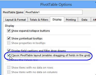 Format A Pivot Table In Excel Classic Style Excel Pivot Tables