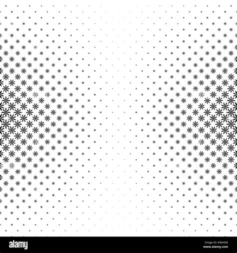 Monochrome Geometric Stylized Flower Pattern Vector Background Illustration From Curved Shapes
