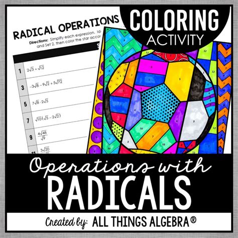 Radical Operations Coloring Activity All Things Algebra®