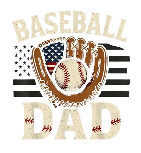Baseball Dad Png Usa American Flag Fathers Day 4th Of July T