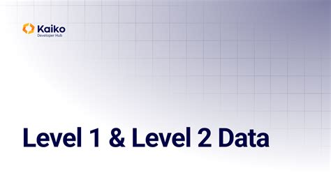 Level 1 And Level 2 Data Developer Hub