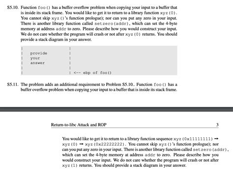 Solved 510 Function F∘o Has A Buffer Overflow Problem
