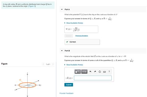 Solved A Ring With Radius R And A Uniformly Distributed