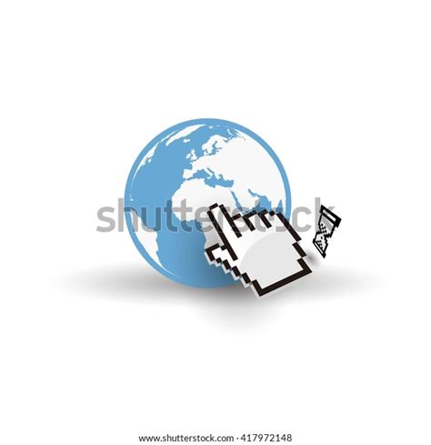 Internet Earth Globe Mouse Hand Cursor Stock Vector Royalty Free 417972148 Shutterstock