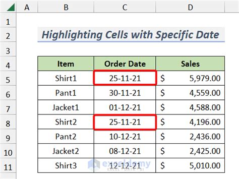 Highlighting Row With Conditional Formatting Based On Date In Excel