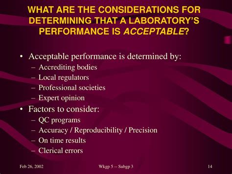 Ppt Workgroup 5 Pt Provider Assessment Of Laboratory Performance Powerpoint Presentation Id