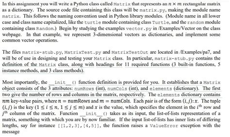 Solved In This Assignment You Will Write A Python Class