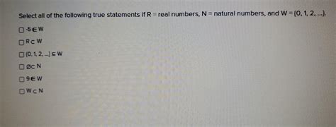 Solved Select All Of The Following True Statements If R