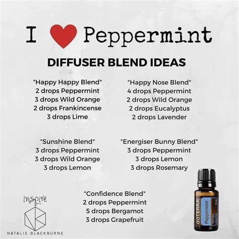 Doterra Peppermint Essential Oil Diffuser Blends By Natalie Blackburne