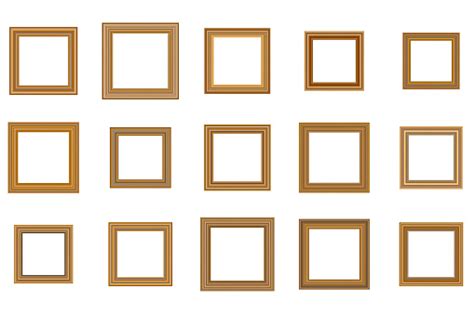 당신의 디자인을위한 제곱 빈티지 나무 프레임의 큰 세트 빈티지 커버 텍스트에 대 한 배치 빈티지 앤티크 골드 아름 다운 직사각형 프레임입니다 템플릿 벡터 그림입니다 0명에