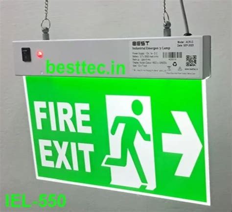 GREEN RED Led Exit Sign Board Shape Rectangle Dimensions X
