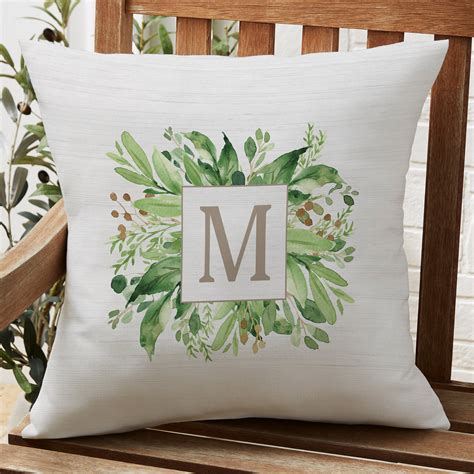 Spring Greenery Personalized Outdoor Throw Pillow Corporate Ts