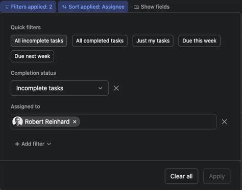 Bring Back The My Incomplete Tasks Quick Filter In Projects Product Feedback Asana Forum