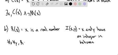 Solved 1 Write Each Of The Following Statements Using Quantifiers And Predicates In Each Case