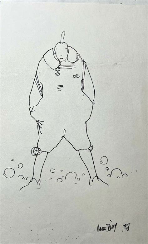 Jean Moebius Giraud Convention Sketch Ukcac 1988 In David Claytons