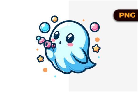 Ghost Playing With Bubble Clipart Png Graphic By Cozy Pik · Creative