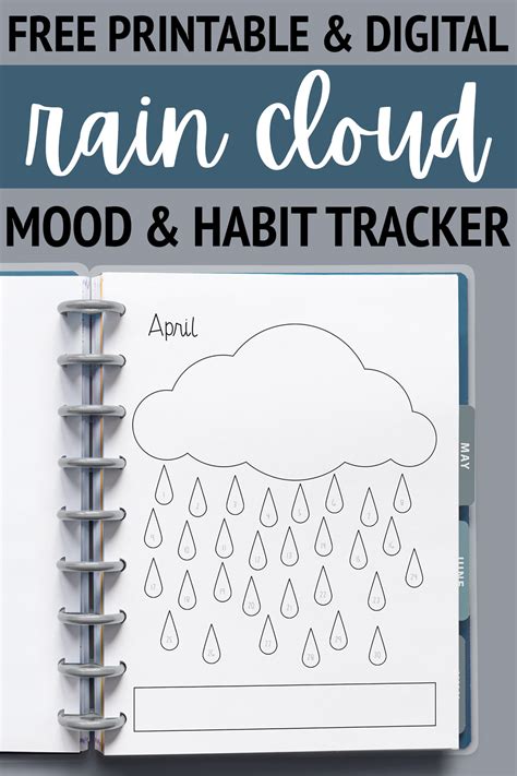 Free Digital And Printable Mood Tracker Set Rain Cloud Theme