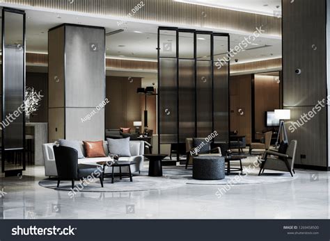 호텔 로비는 리셉션 데스크 소파 대리석 스톡 사진 1269458500 Shutterstock