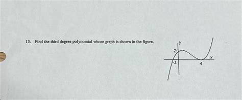 [solved] 13 find the third degree polynomial whose graph i