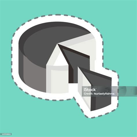 Sticker Line Cut Pie Chart Related To 3d Visualization Symbol Simple Design Editable Simple