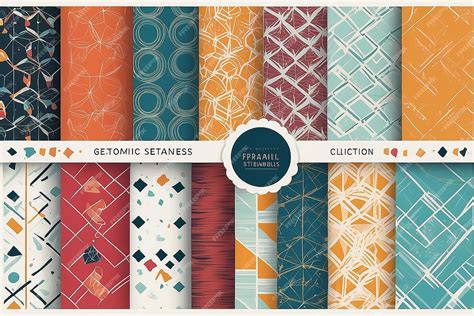 Premium Photo Vector Geometric Seamless Pattern Collection Set Of Colourful Background Swatches