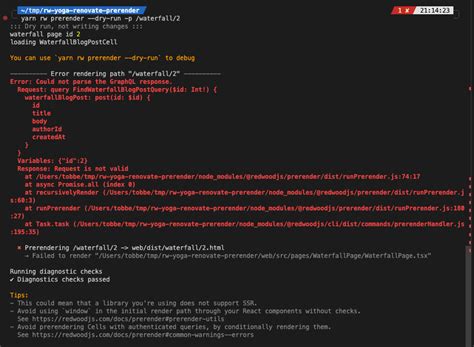 Bug Improve Prerender Error Message · Issue 6239 · Redwoodjs