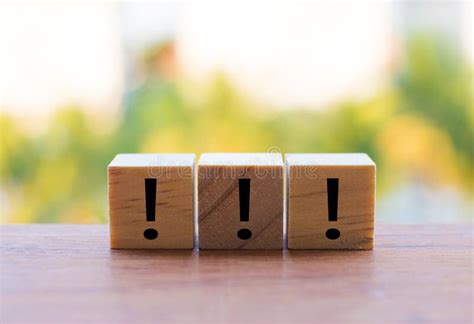 Exclamation Mark On Wooden Cube Stock Image Image Of Cube Business