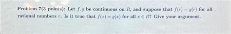 Solved Problem 73 Points Let Fg Be Continuous On R And
