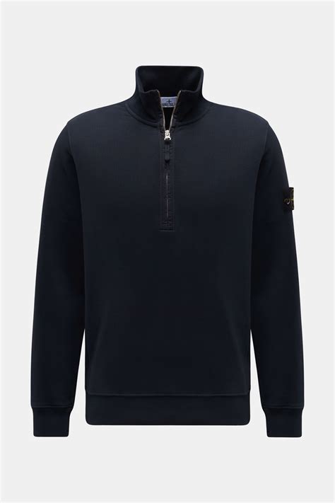 Stone Island Sweat Half Zip Jumper Dark Navy Braun Hamburg