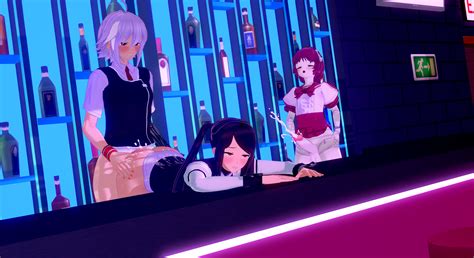 Rule 34 1girls 2futas 3d Ahoge Android Ass Ass Grab Bent Over Bent Over Counter Big Ass Big