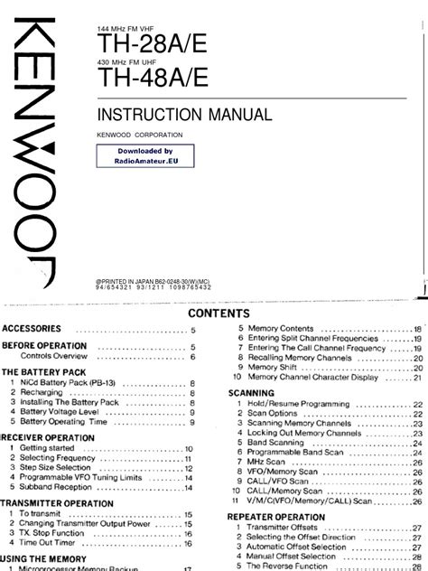 Kenwood Th 28a Instruction Manual Pdf