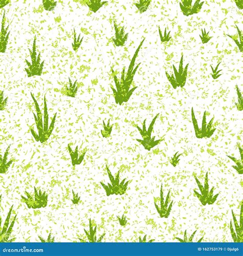Seamless Pattern With Grunge Grass Pattern Hand Drawing Grass And