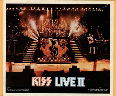 Kiss 1977 Alive Ii Concert Tour 8x10 Sticker Card