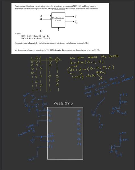 Design A Combinational Circuit Using A Decoder With