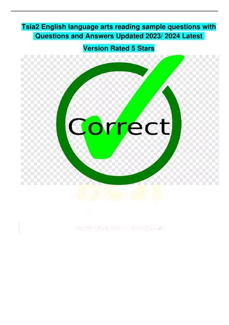 Tsia2 English Language Arts Reading Sample Questions With Questions And