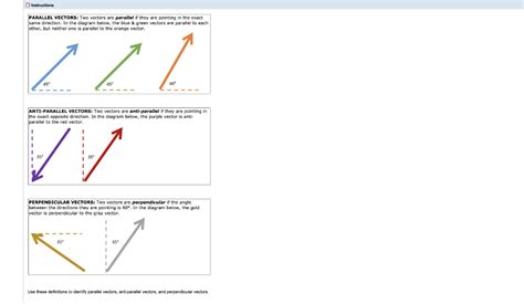 Solved Instructions PARALLEL VECTORS Two Vectors Are Chegg Com