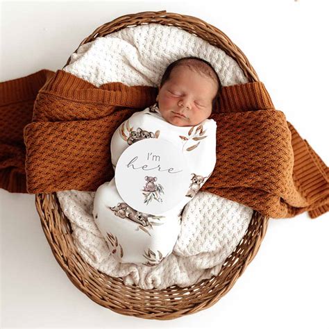 Koala Organic Snuggle Swaddle And Beanie Set Snuggle Hunny