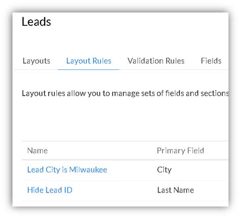 Hiding And Showing Fields Zoho Layout Rules