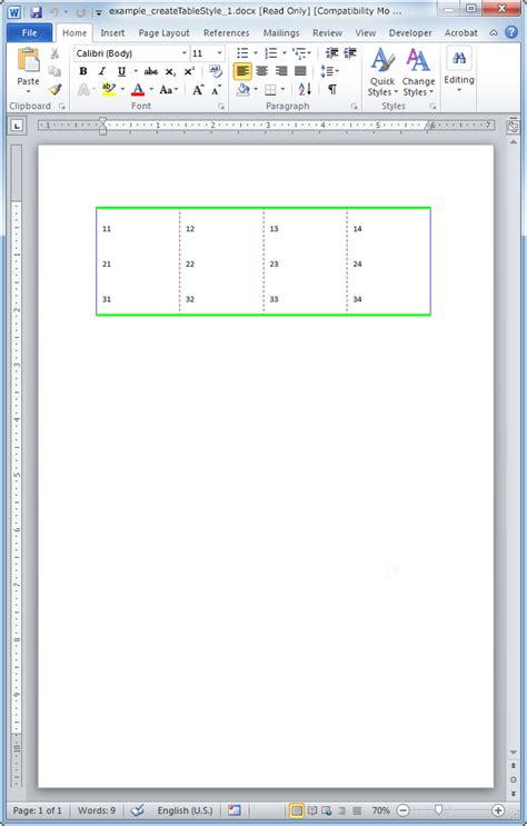createtablestyle creates a new word table style phpdocx